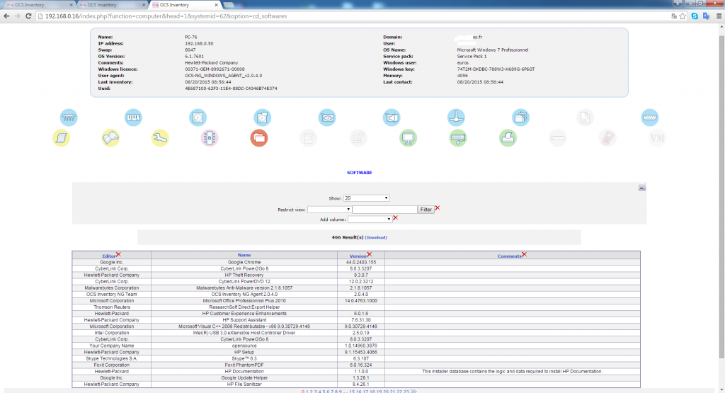 Gestion de parc: OCS Inventory - ACTIVPART Informatique
